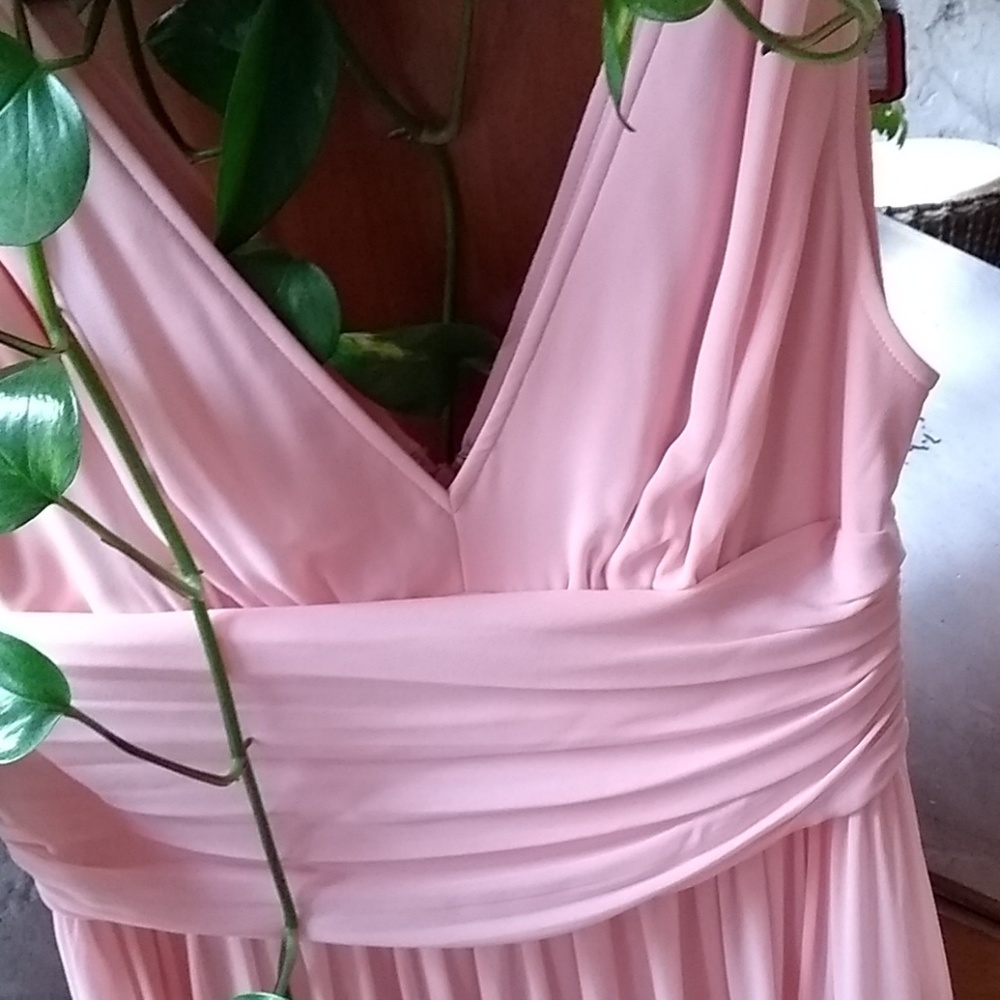 Long Blush Pink Grecian Style Dress - Gem